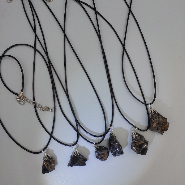 Raw Noble Elite Shungite Necklace on woven cord